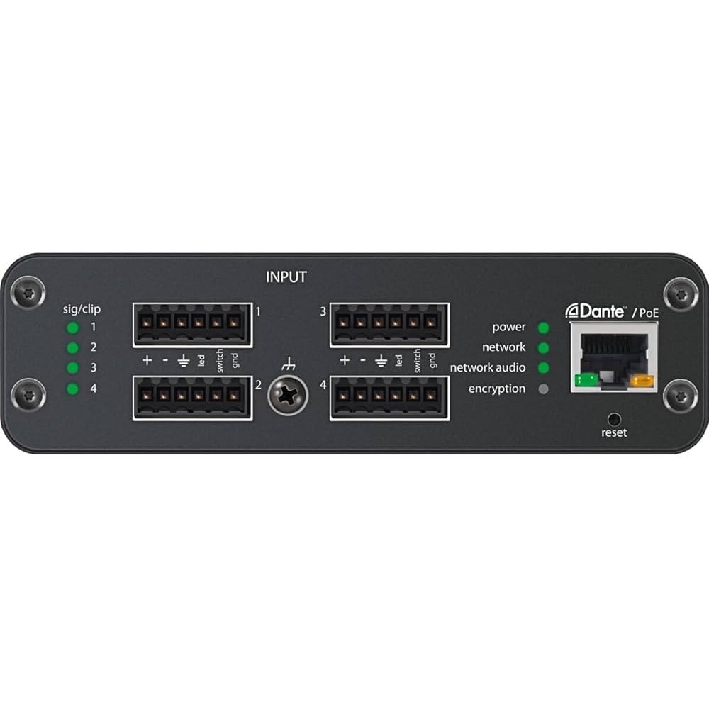 Interface de Audio Dante 4 Canales Eurobloc Shure ANI4IN-BLOCK