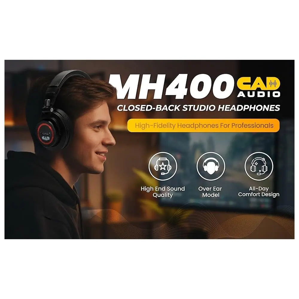 Auriculares de estudio cerrados Transductores de 50 mm Cad MH400